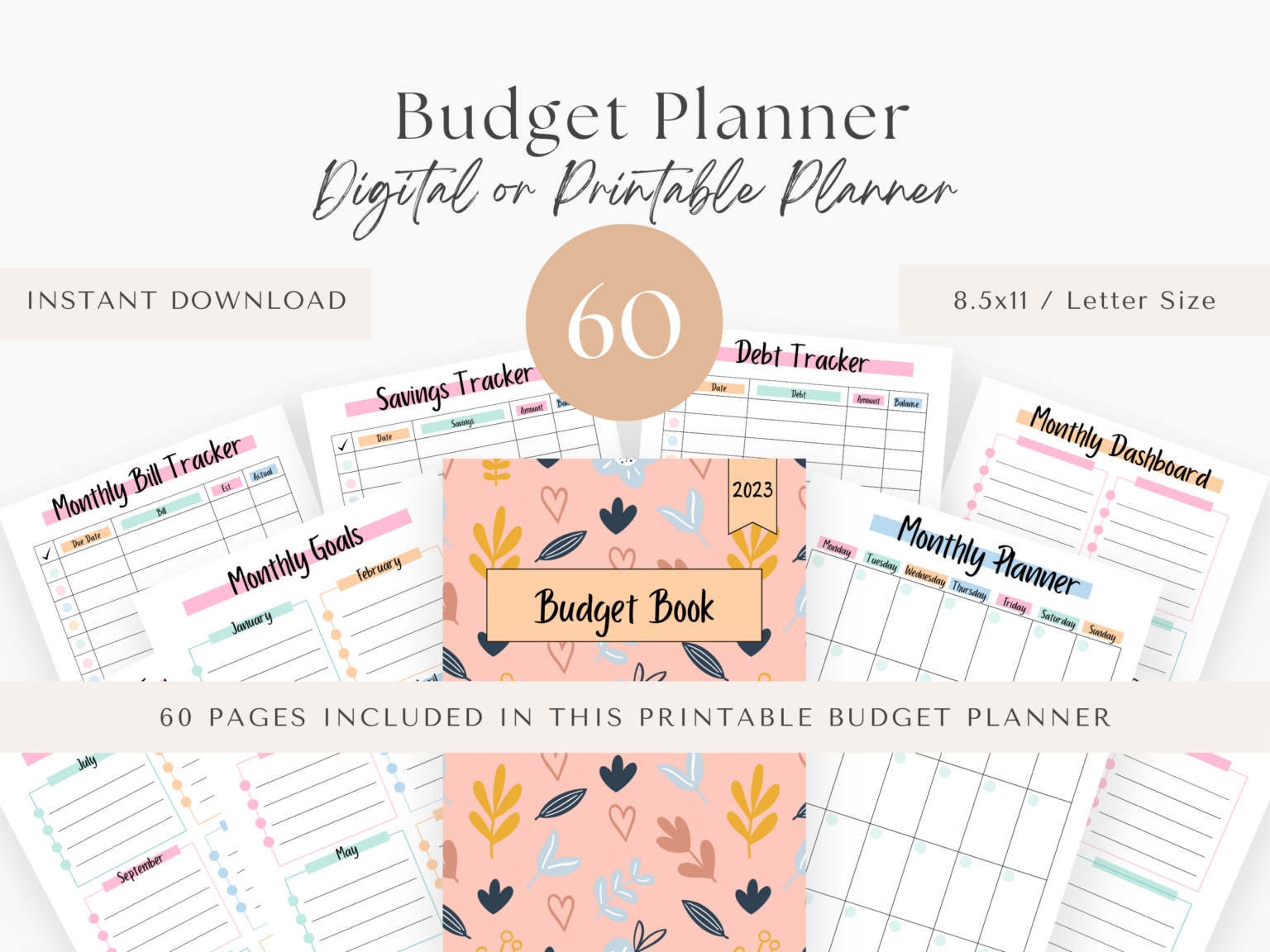 Budget Printables - Monthly Bill Trackers, Savings Challenges and ...