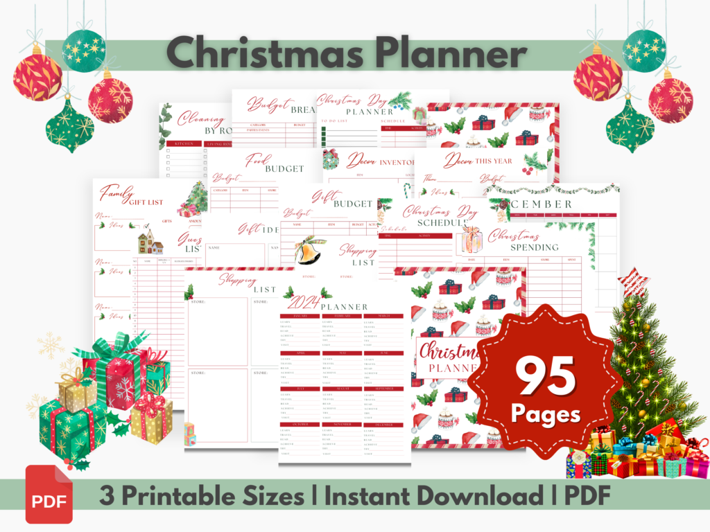 Ultimate Printable Christmas Planner Bundle - 95 Pages! - Nics Creative ...