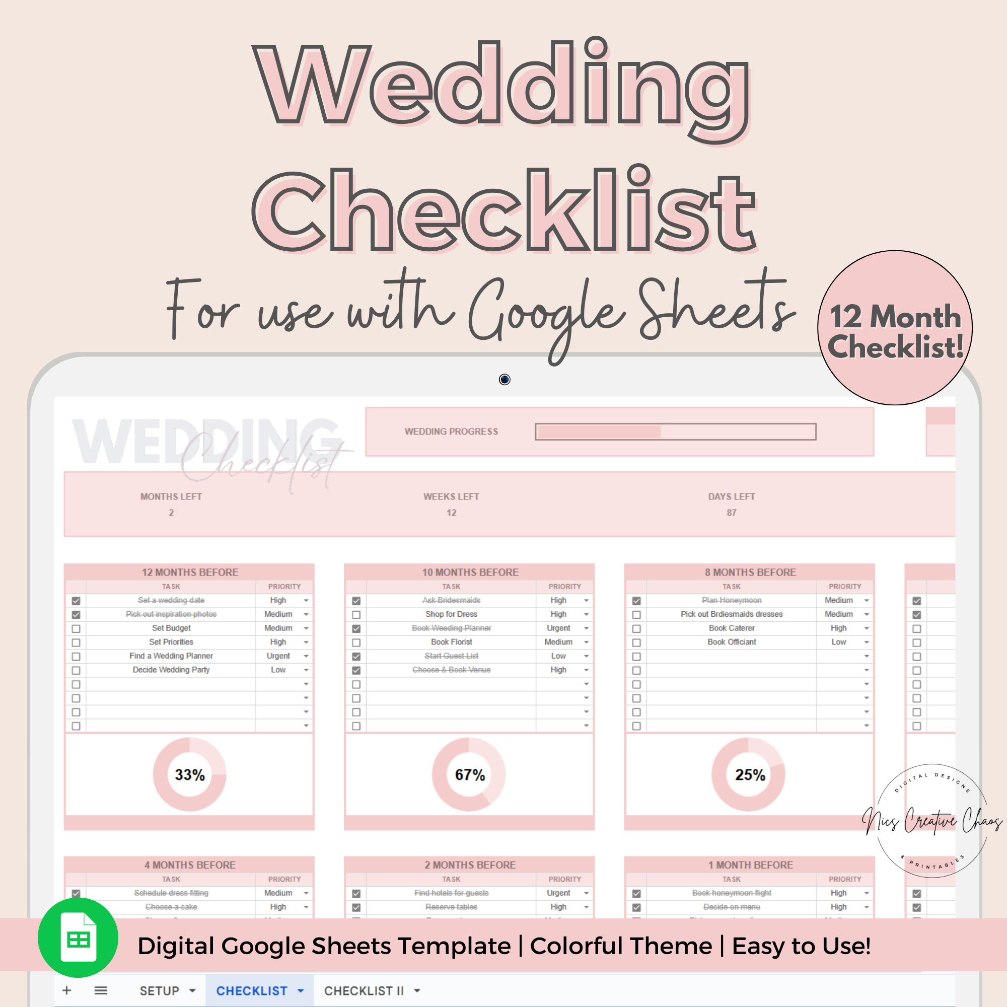 Wedding checklist google sheets 60 photos - Vianawedding.com